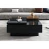 Ivy Bronx Movable Top Coffee Table, Modern Square With High Gloss, 4 Hidden Storage Drawers For ...